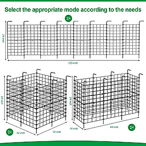 16 Pack Decorative Garden Fence No Dig Fencing Animal Barrier Fence or Dog Rabbits 24 Inch(H) X 11 Ft(L) Rustproof Metal Wire Garden Fence Border, Flower Edging for Yard Landscape Patio Outdoor Decor