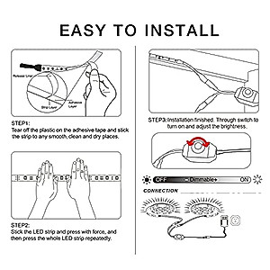 DAYBETTER White LED Strip Light, 40ft Dimmable Bright Rope Light, 6500K 24V Light Strips, 720 LEDs 2835 Tape Lights for Bedroom, Kitchen, Mirror, Home Decoration