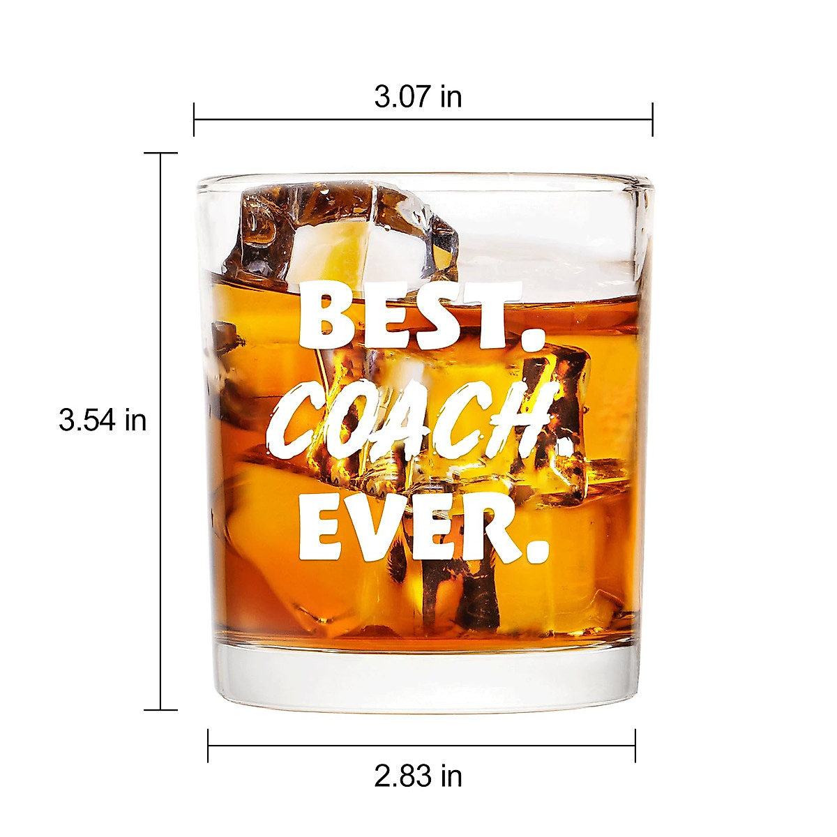 Futtumy Best Coach Ever Whiskey Glass, Coach Gifts for Men, Basketball Coach Gifts, Baseball Coach Gifts, Best Coach Gifts for Soccer Softball Volleyball, 10 Oz