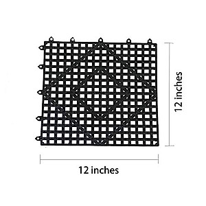 Caspian 12’’12’’ Black Square Non-Slip Interlocking PVC Bar Mat & Liner for Commercial Bar& Restaurant Service, 1 piece