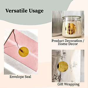 200 Count 1.4" Round Embossed Gold Foil Envelope Seals Stickers for Wedding Invitations, Greeting Cards, Gift Packaging/Self-Adhesive (French Bee)