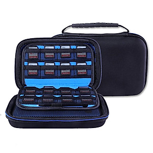 YOUNGFIT Soyan Carrying Case for Nintendo 2DS XL and New 3DS XL, 16 Game Card Holders, with Carry Handle (Blue)