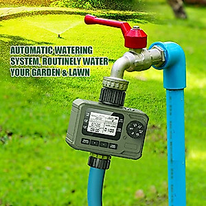 Sprinkler Timer, Programmable Water Timer for Garden Hose, Automatic/Manual Watering, IP65 Waterproof, Ideal for Outdoor Garden Faucet, Drip Irrigation System & Lawn/Yard Watering
