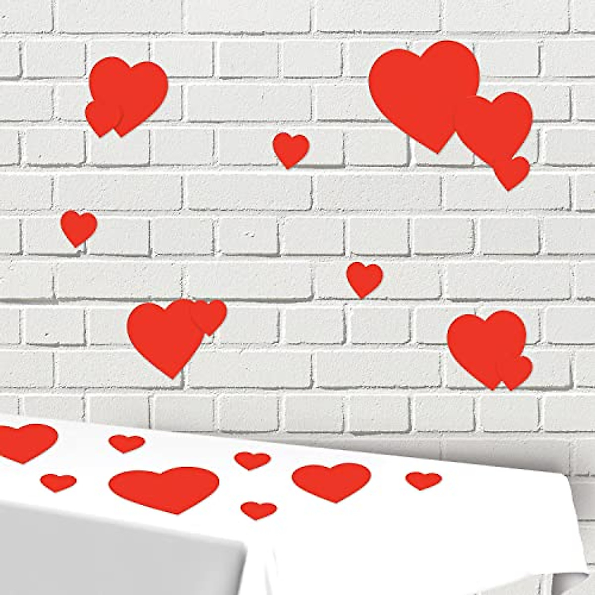 Printed Cardstock Paper Heart Cut Outs 20 Piece Valentine's Day Decorations, 4", 8.5", 12"