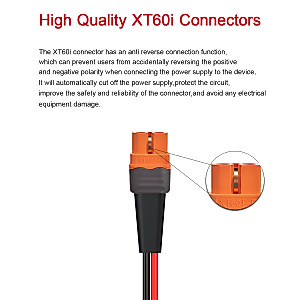 ELFCULB 12AWG XT60i to SAE Adapter Extension Cable with SAE Polarity Reverse Adapter for Portable Power Station Solar Panel Solar Generator(2FT)
