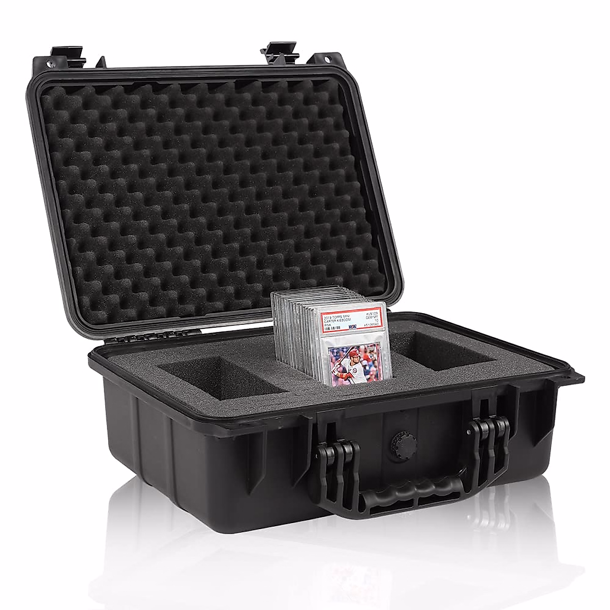 G-PLUS Graded Card Storage Box Compatible with BGS PSA SGC FGS Weatherproof Graded Sports Trading Cards(Large, Black)