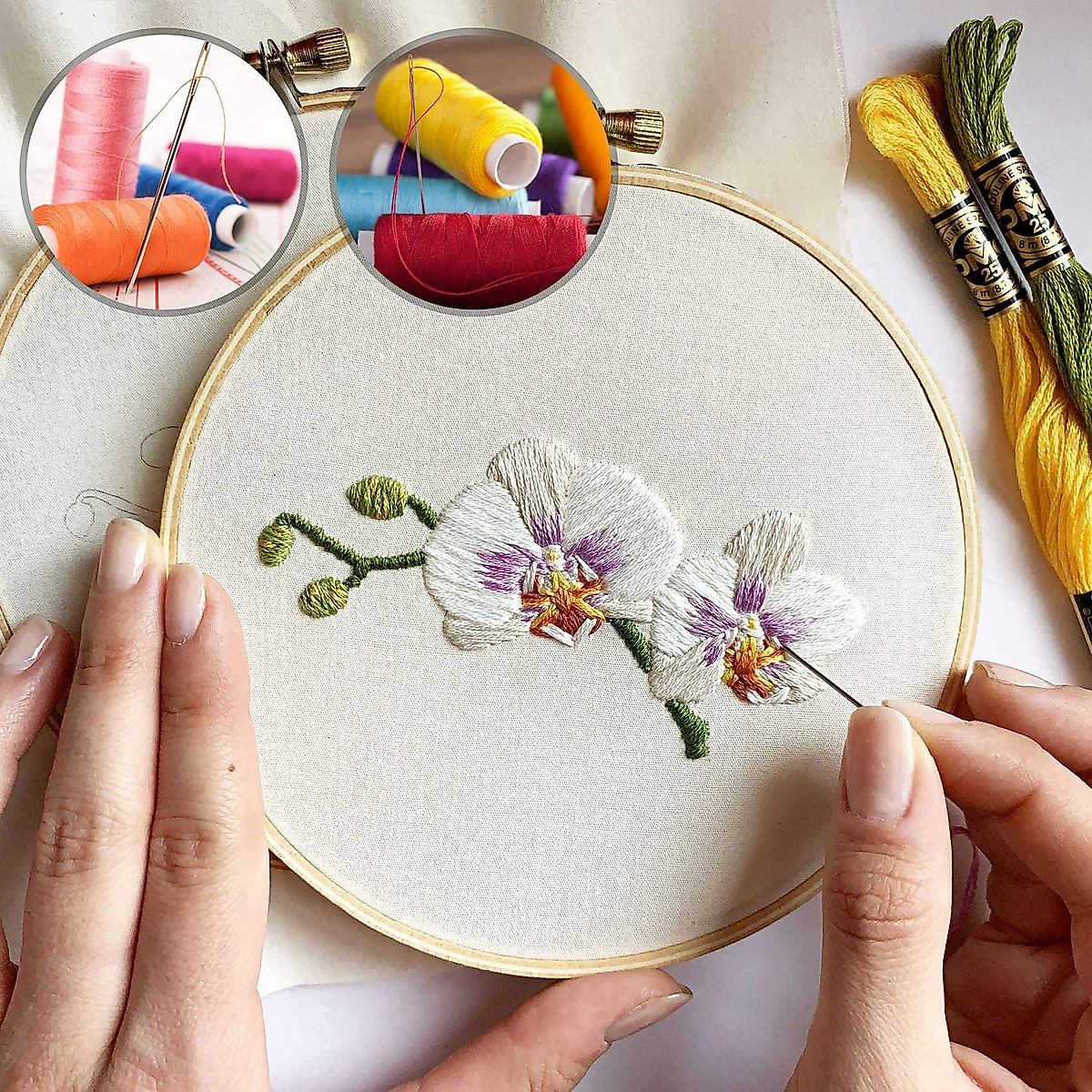 25/50 PCS Premium Large Eye Large gage Needles for Hand Sewing with 2 Needle Threaders, Assorted Sizes, Embroidery Needles for Hand Sewing, Big Eye Needle