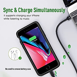 Battery Case for iPhone SE 3/6/6s/7/8/SE 2020, [6500mAh] Rechargeable Smart Extended Charging Case Compatible with iPhone SE 3/6/6s/7/8/SE 2020 (4.7 inch) Backup Power Battery Pack Charger Case-Black
