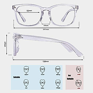 Maxjuli Blue Light Blocking Glasses,Computer Reading/Gaming/TV/Phones Glasses for Women Men(Transparent)