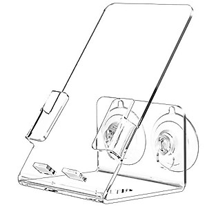 JZMYXA Bath&Shower Cell Phone Stand Holder-Handset Bracket-Suction Cup Bracket -Suction Cup Holder, Holder's Tray Mounted with Two Strong Suction Cups Suit for Most Cell Phones