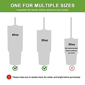 Replacement Straws for Stanley 40 30oz Adventure Quencher Travel Tumbler 6Pack, YOELIKE Reusable Clear Straws with Cleaning Brush, Compatible with Stanley Cup Mug Accessories
