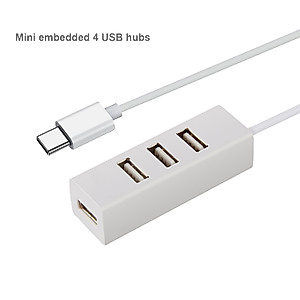 AYECEHI USB C to USB Hub 4 Port USB C Adapter USB Type C Hub for USB Type C Devices (White)