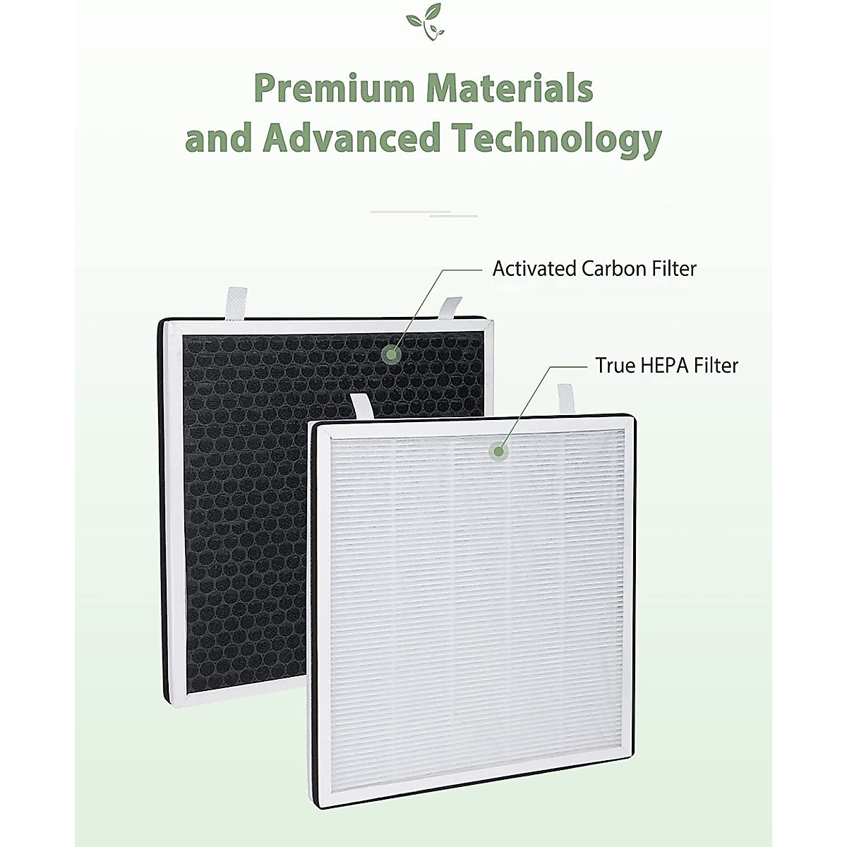 2-Pack Vital 100 Replacement Filter for LEVOIT Vital 100 Air Purifier, True HEPA and Activated Carbon Filter