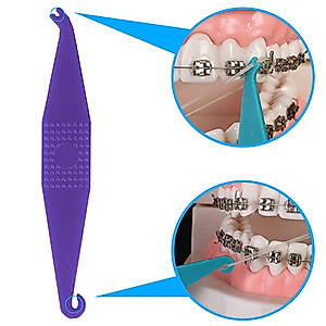 OBTANIM 100 Pcs Colorful Disposable Plastic Braces Elastic Rubber Bands Placers Tool for Braces Dental Orthodontic