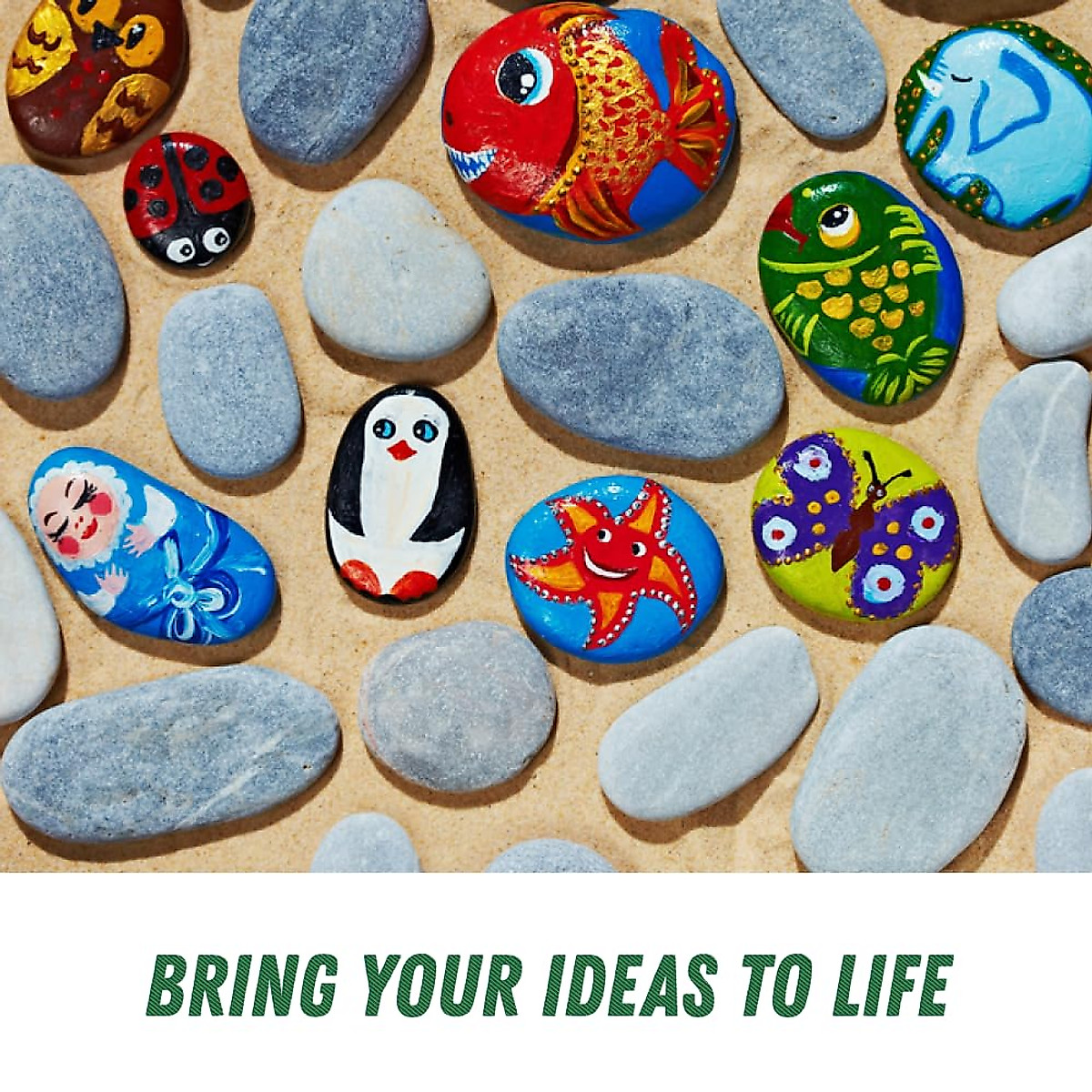 PGN 40 Large River Rocks for Painting - Stimulate Your Children’s Creativity with Our Painting Rocks for Kids - Flat and Smooth - Fun & Engaging Rock Painting with The Family - 2-4 Inches
