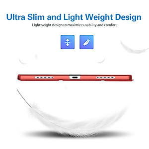 ProCase Smart Case for iPad Pro 12.9 2022/2021/2020/2018, Slim Stand Hard Back Shell Smart Cover for iPad Pro 12.9" 6th Gen/5th Gen/4th Gen/3rd Gen -Red