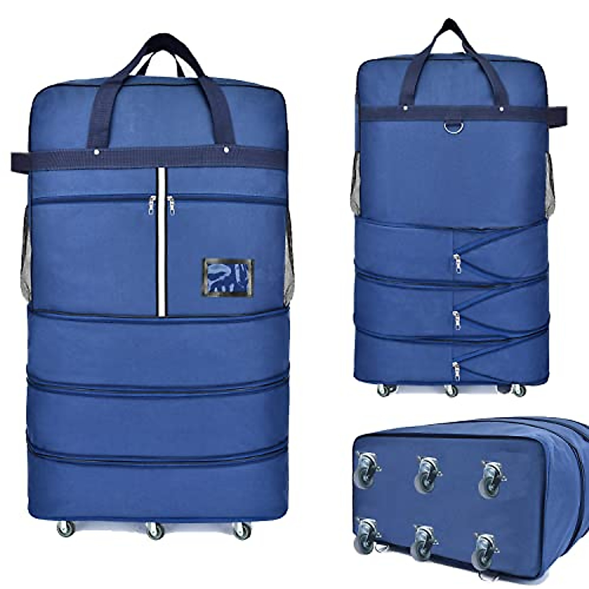 ELDA Expandable Foldable Suitcase Collapsible Luggage with Universal Spinner Wheels Rolling Duffle Bags for Travel Large Capacity Lightweight Suitcases for Men Women