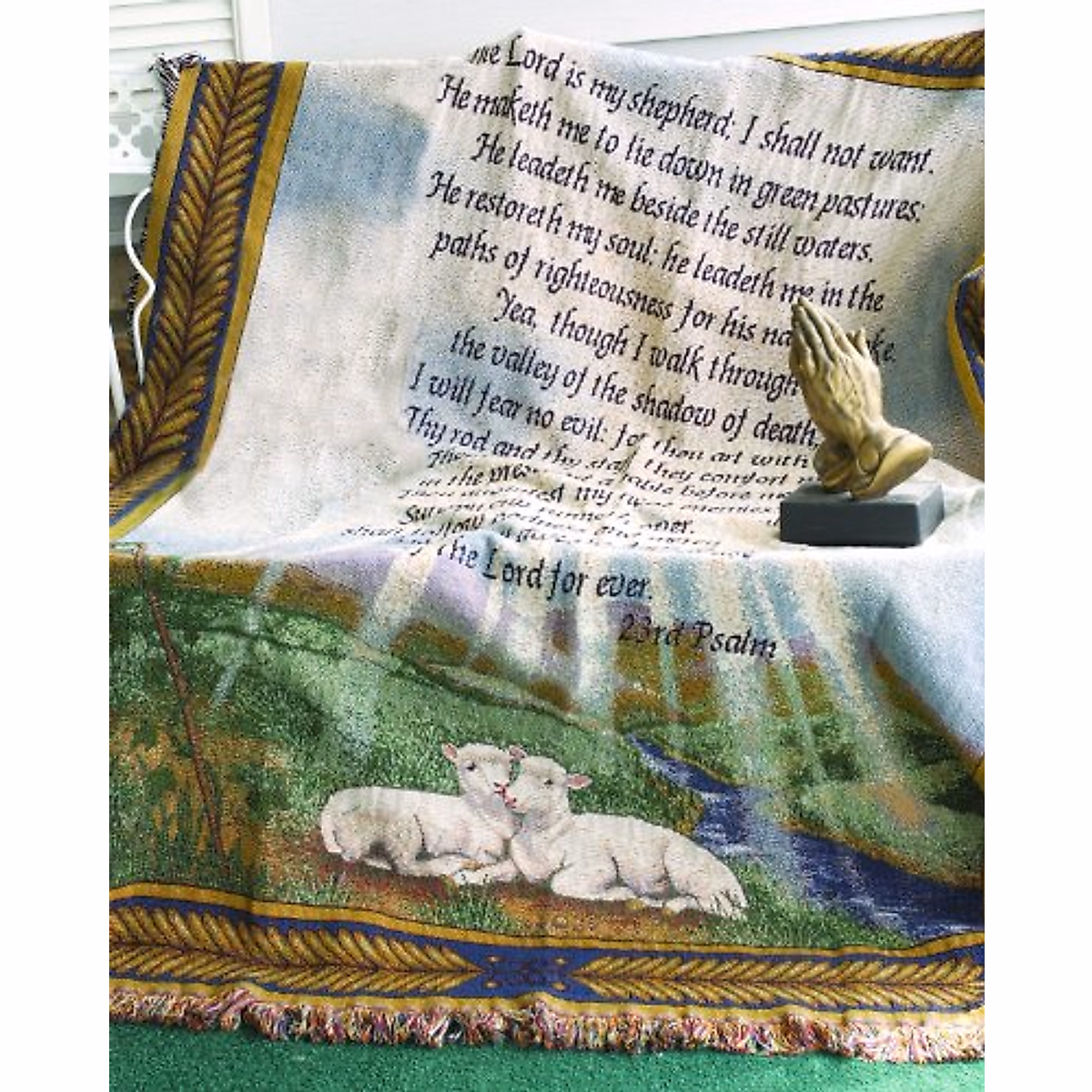 Manual 50 x 60-Inch Tapestry Throw, 23rd Psalm The Lord Is My Shepherd