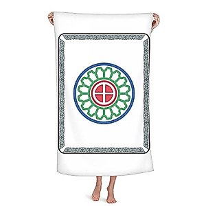 Mahjong Circle Dots 1 Tile Pattern Throw Blanket Soft Warm Flannel