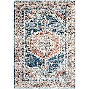 nuLOOM Derya Persian Vintage Area Rug, 4' x 6', Blue