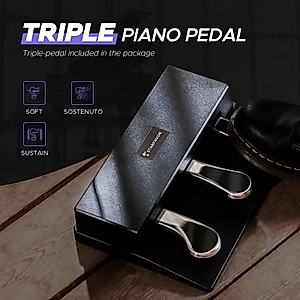 Starfavor 88 Key Full-Weighted Digital Piano, Electric Piano Keyboard for Beginner, Dual 30W Speakers, Graded Hammer Action 88 Keys, Triple Pedal, Bluetooth/USB/MIDI, Retro Matte Black