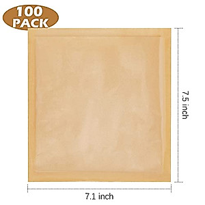 Ocmoiy 100ct Heat-Sealable Bakery Bags with Window for Cookies Packaging, 7.1x7.5 Inches Clear Front Paper Treat bags Donut Bags To go, Grease-Resistant Paper Egg Sandwich Bags (100)