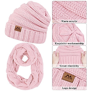 Motarto Winter Warm Set Knitted Scarf Beanie Hat Touchscreen Gloves Ear Warmer Cold Weather Gear for Men or Women
