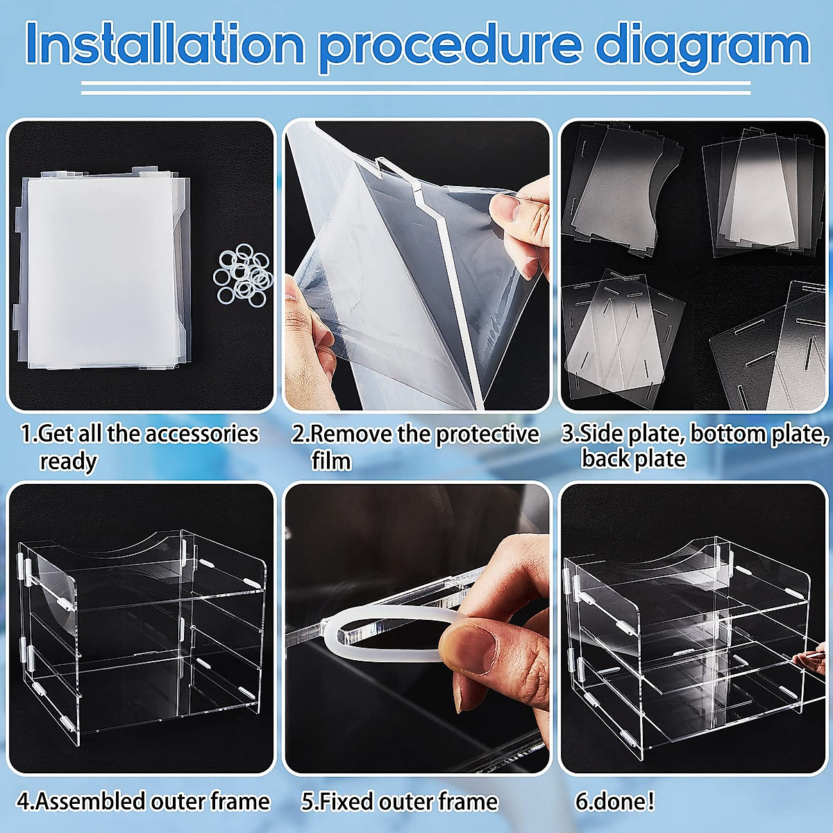 Maitys 4 Tier File Organizer Acrylic Desk Organizer for Letter A4 Clear Stackable Acrylic Paper Organizer Multiple Holder Acrylic File Storage for Office Home School