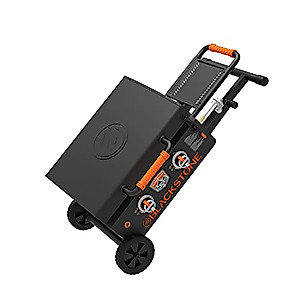 Blackstone 1935 On The Go Scissor-Leg Two Burners Gas Hood, Wheels, Side Shelf Heavy Duty Outdoor Stainless Steel Griddle for Backyard, Patio Camping, 22, Black