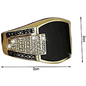 Alloy Ring Black Diamond Jewelry Gift Alloy Natural Gemstone Wedding Ring For Party