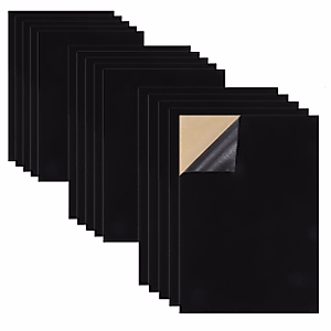 Sntieecr 15PCS Black Self Adhesive Felt Sheets, Soft Velvet Sticky Back Felt Fabric for Jewelry Box Drawer Liner, Art and Craft Making(A4 Size, 8.3 x 11.8)