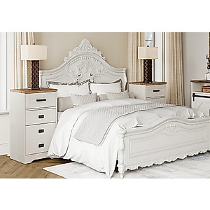 WAMPAT Tall Night Stand Set of 2 Side Table for Bed Room 3 Drawers Dresser for Living Room Office,Set of 2,Antique White