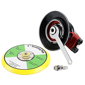 Professional Air Random Orbital Palm Sander, Heavy Duty Dual Action Pneumatic Sander with 1pc Backing Plate (6 inch)