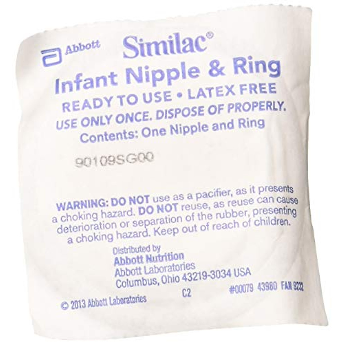 Abbott Nutrition Similac Component Nipple System Infant Nipple and Ring R, L00079