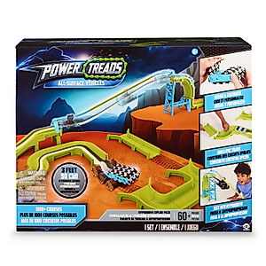 WowWee Power Treads Hyperdrive Zipline Car Set – Race Track Playset Includes 1 Vehicle and 60+ Pieces