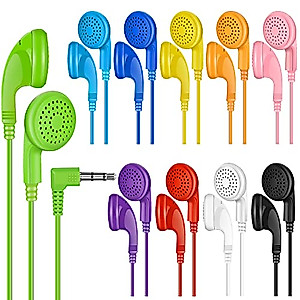 ZXQZYM Bulk Earbuds Headphones 50 Packs for Classroom Kids,Wholesale Multi Colored Earphones Earbuds Headphones Bulk Individually Bagged for Students School Library Museums Hospitals Hotels