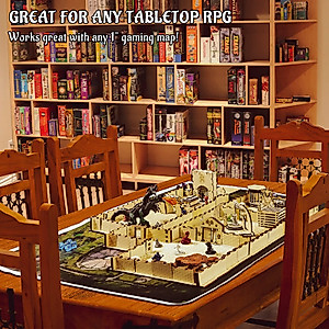 Dungeon Brick Walls (Set of 16) Wood Laser Cut 2" x 1" 3D Modular Terrain Tiles 28mm Scale Perfect for D&D, Dungeons & Dragons, Warhammer and Other Tabletop RPG