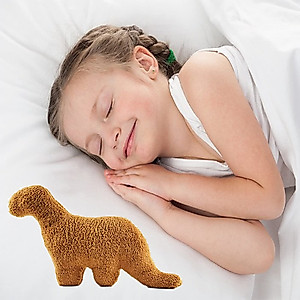 NOJKNVY Dino Chicken Nugget Plush,17 inch Stegosaurus Dino Chicken Nugget Pillow Dinosaur Throw Pillow Stuffed Animal Plush Toy Giving Dinosaur Themed Party Gifts to Children Students