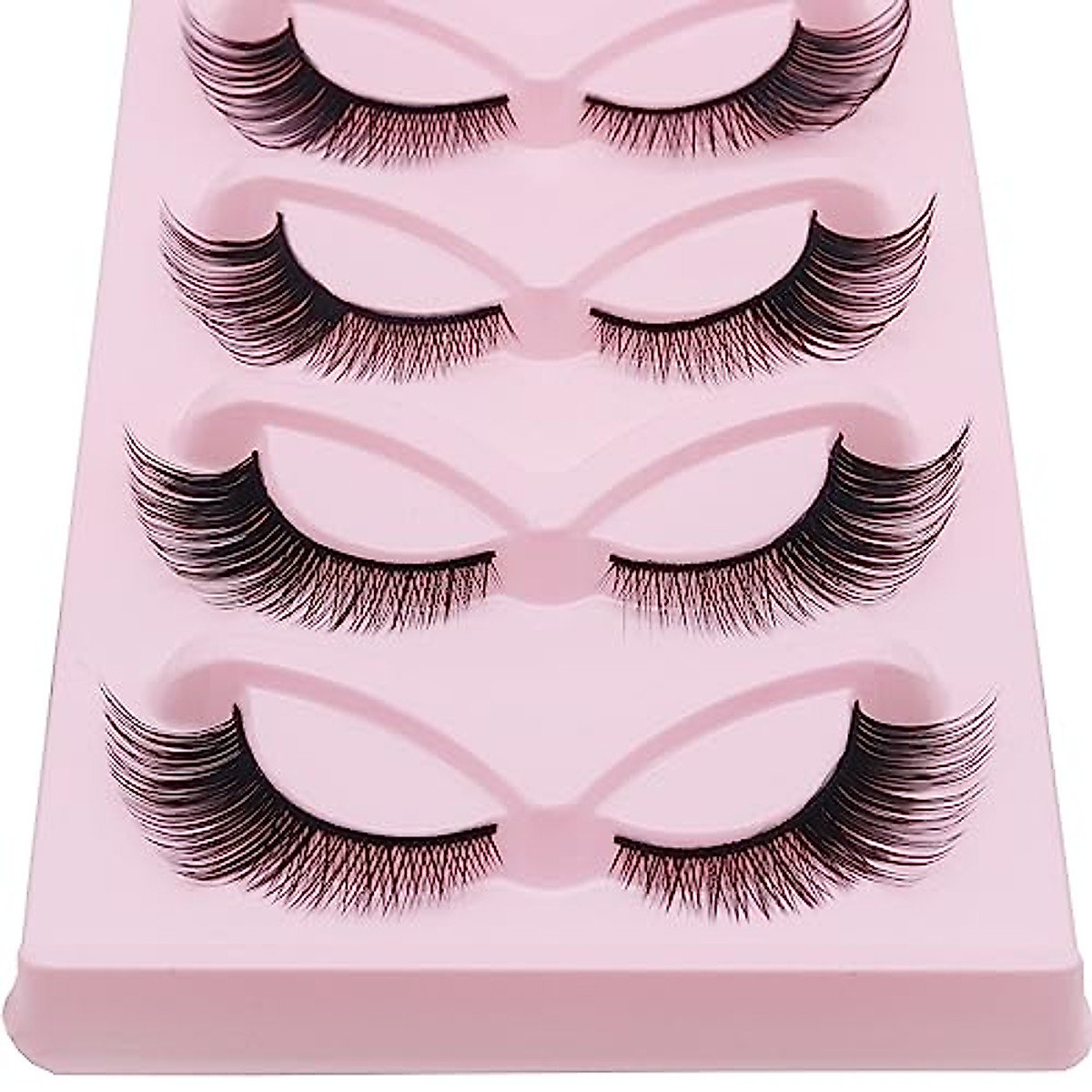 Fyonas Cat Eye Lashes Comfortable Fake Eyelashes Wispy Lashes Natural Look 18mm Fox Eye Lashes Volume False Lashes 5 Pairs Pack (Cat Eye 03)
