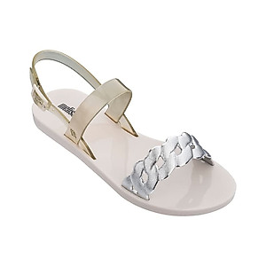 Melissa Shoes Lip II Beige/Silver 8 M