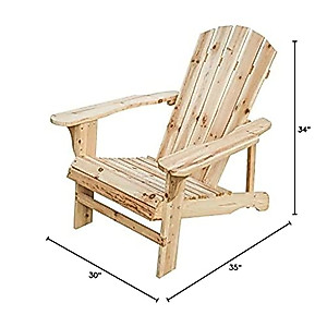 LOKATSE HOME Outdoor Natural Wood Adirondack Classic Chair for Patio