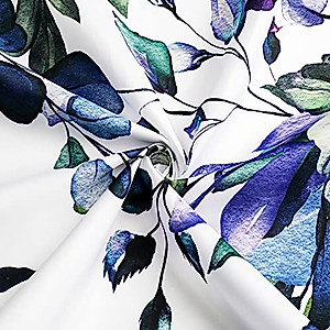 Gibelle Spring Floral Shower Curtain for Bathroom, Watercolor Green Eucalyptus Leaves Plant Shower Curtain Set with Hooks, Washable Polyester Fabric 72x72 Inch