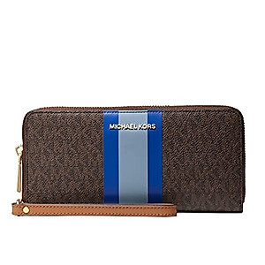 Michael Kors Large Logo Stripe Continental Wallet, Electric Blue