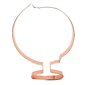 World Globe Cookie Cutter 4.25 X 5.25 inches - Handcrafted Copper Cookie Cutter by The Fussy Pup