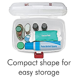 Milton Medical Box, First Aid Empty Medicine Storage Box | Organizer | Attached Handle | Family Emergency Kit | Detachable Tray | Easily Accessible with a Transparent Lockable Lid | White