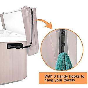 ZOMOFEW Spa Cover Lifts - Pivot Top Mount Spa & Hot Tub Cover Lift Removal System Reinforced Brackets with 3 Hook Towel Rack Fits Most Spas & Hot Tubs