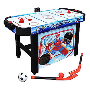 Hathaway Rapid Fire 42-in 3-in-1 Air Hockey Multi-Game Table with Soccer and Hockey Target Nets for Kids