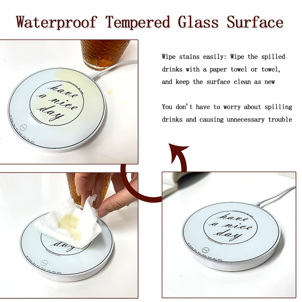 Coffee Warmer, Candle Warmer, Coffee Cup Warmer for Desk, Beverage Warmer for Keep Coffee Milk Tea Hot, Christmas Coffee Gifts(White)