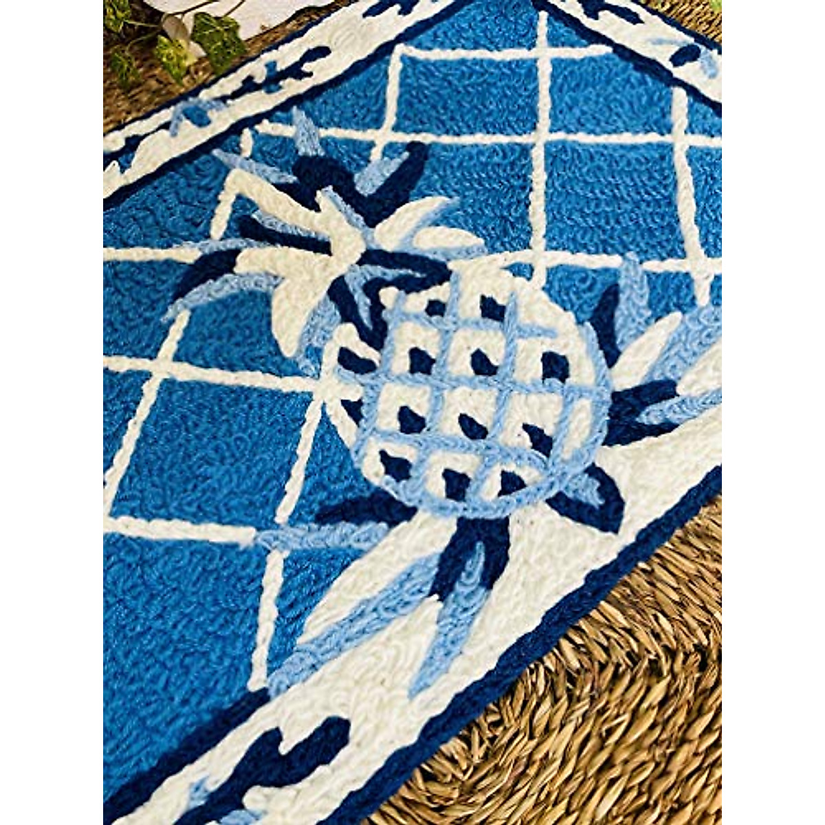 Jellybean Modern Indoor / Outdoor Mat Home Comfort Rugs 20" X 30" Rectangle French Country Pineapple