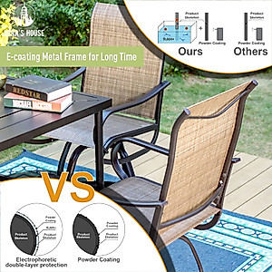 HERA'S HOUSE Outdoor Swivel Bar Stools, Counter Bar Height Patio Bar Stool Chairs with Solid Back & Armrest, All Weather Textilene Sling Fabric Chair for Deck Lawn Garden